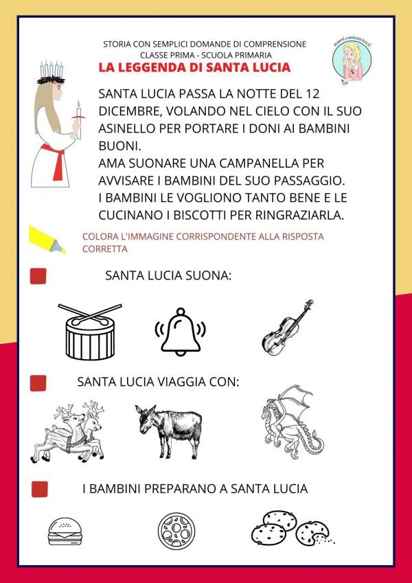 La leggenda di Santa Lucia - scheda didattica - Maestraemamma