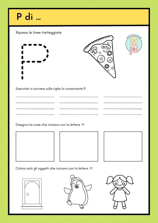 CONSONANTE P - pa pe pi po pu - schede e attività